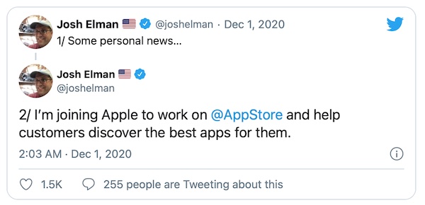 苹果聘请风险投资人 Josh Elman 帮助改善 App Store 用户体验 - 动点科技